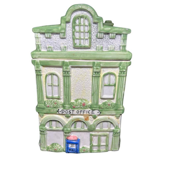 Vintage | Accents | Vintage Hand Painted Ceramic Post Office Cookie Jar ...